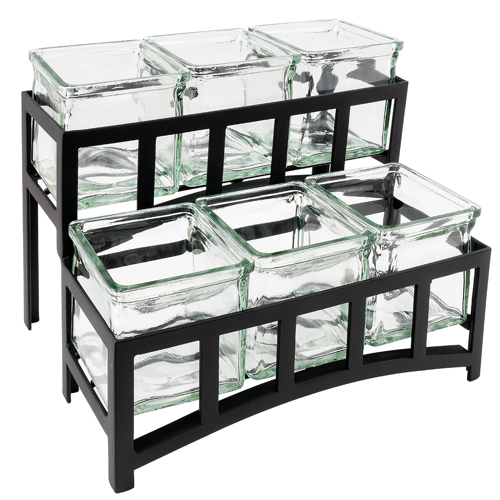 Cal-Mil 172313 Rectangular 6 Compartment Condiment Jar Display - Clear ...