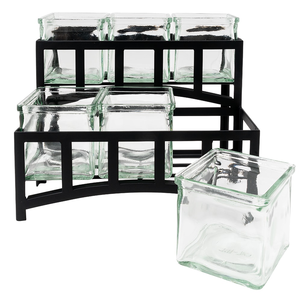 Cal-Mil 172313 Rectangular 6 Compartment Condiment Jar Display - Clear ...