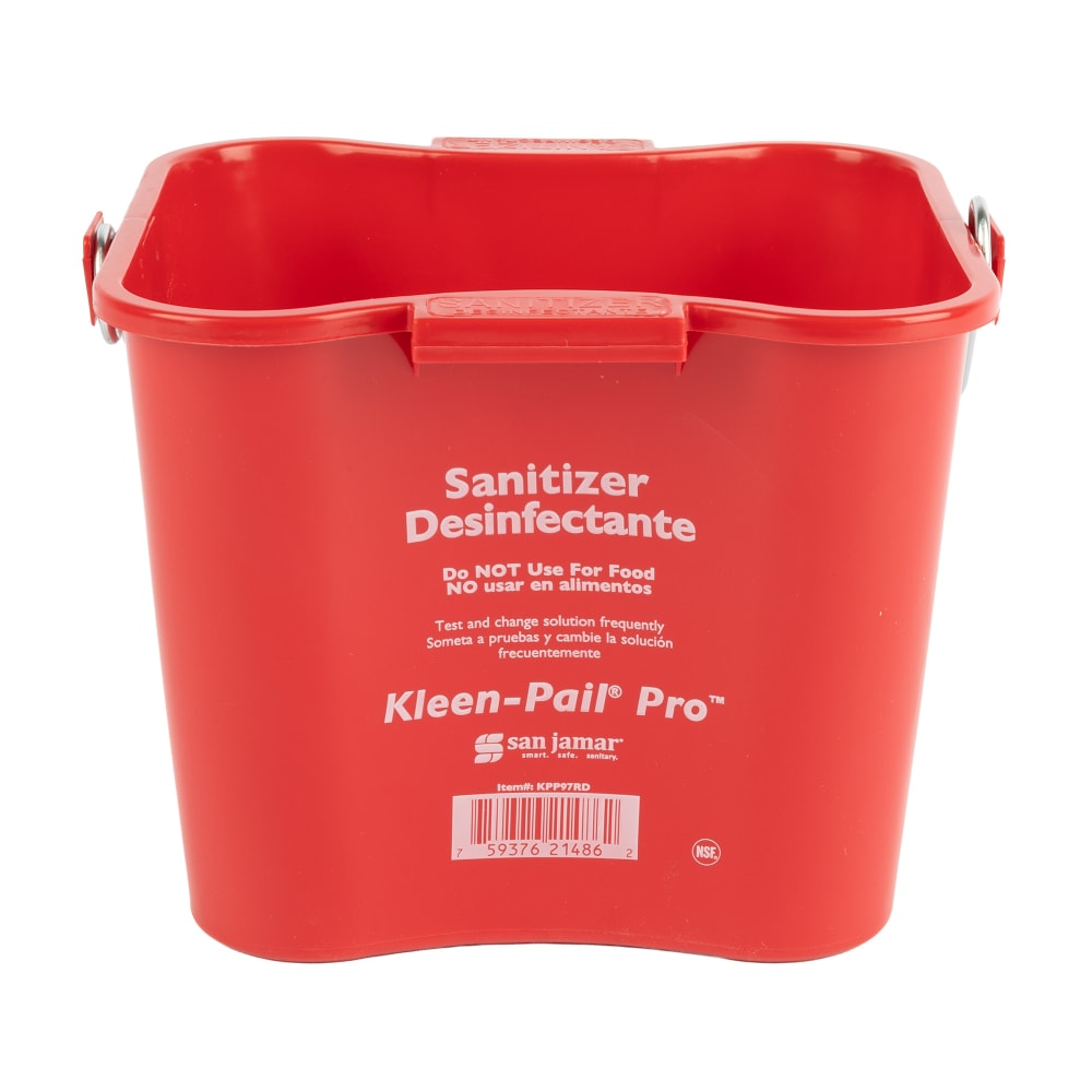 San Jamar KPP97RD 3 qt Kleen-Pail® Pro™ - Plastic, Red