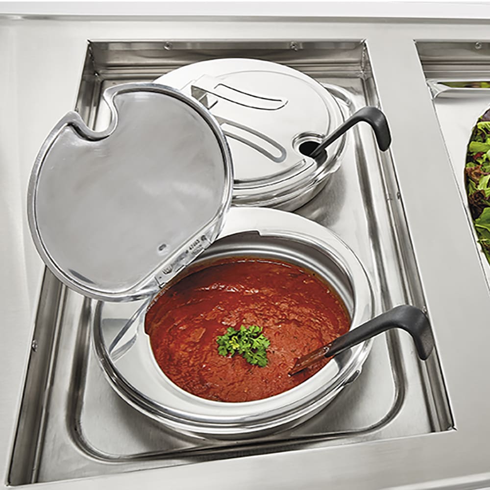 Vollrath 47494 Hinged Inset Cover for 11 1/4 qt Inset - Stainless Steel