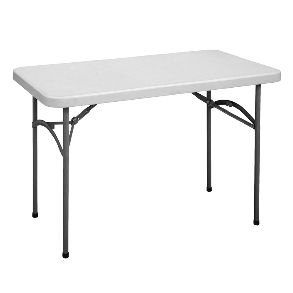 Correll 48" Rectangular Folding Table w/ White Plastic Top, 29"H ...