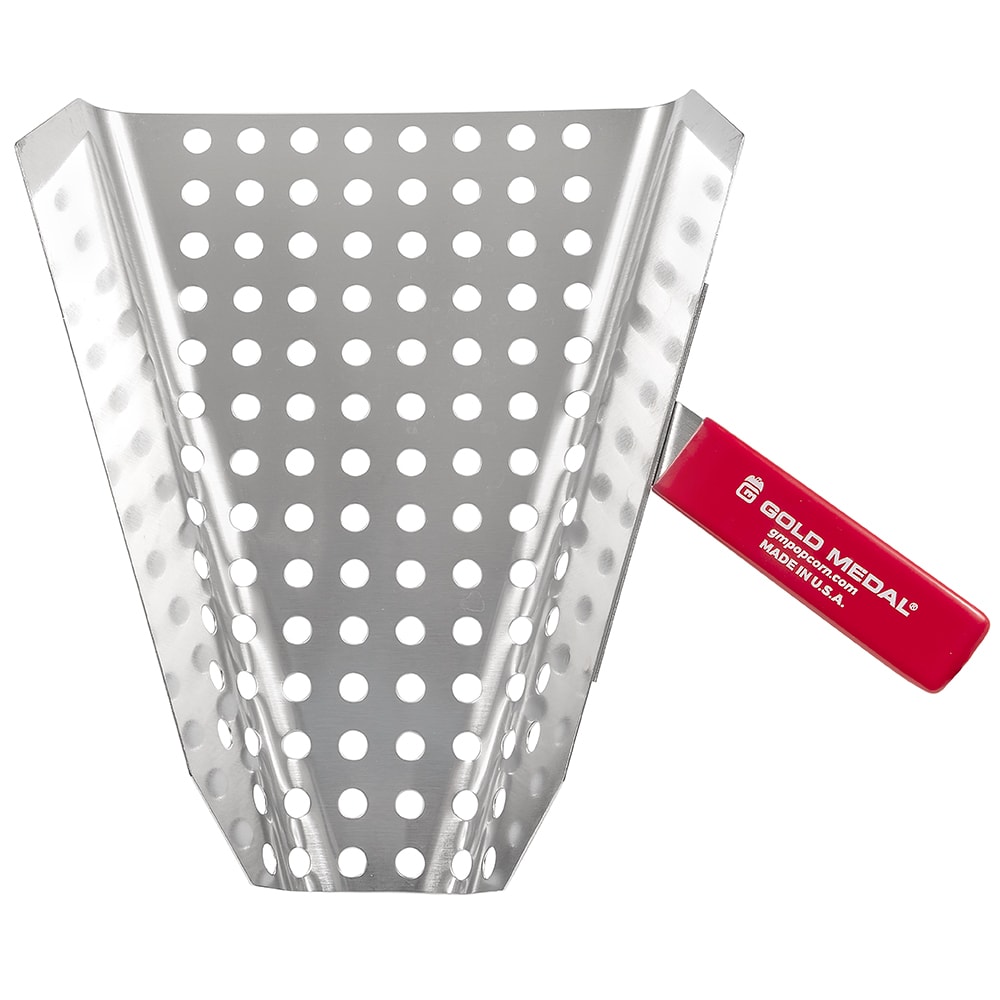 Gold Medal 2108 Jumbo Right Handed Perforated Jet Scoop, Stainless Steel