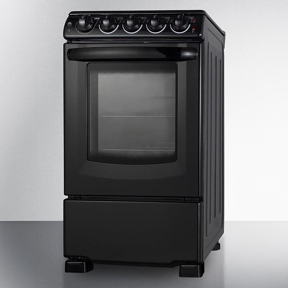 Summit REX2051BRT 20" 4 Burner Electric Stove w/ Ceramic Stove - Black ...