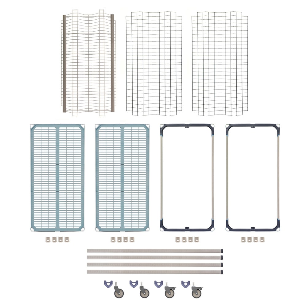 Metro PR48VX3 4 Tier Mobile Drying Rack w/ 2 Drop-Ins, 26" x 50" x 68"