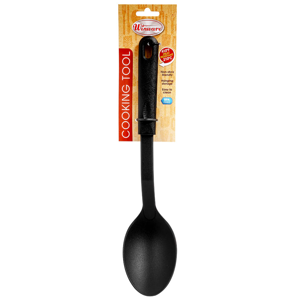 Winco NC-SS1 Solid Nylon Spoon, Black