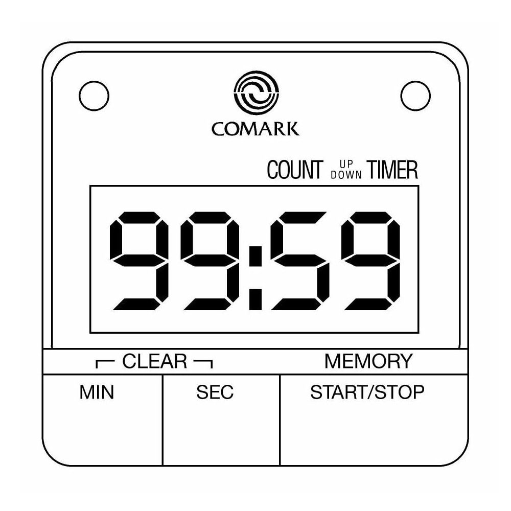 Comark UTL264 Digital Big Digit Timer w/ Built-In Memory, Stand ...