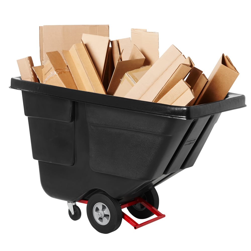 Rubbermaid FG130400BLA 1/2 cu yd Trash Cart w/ 450 lb Capacity, Black