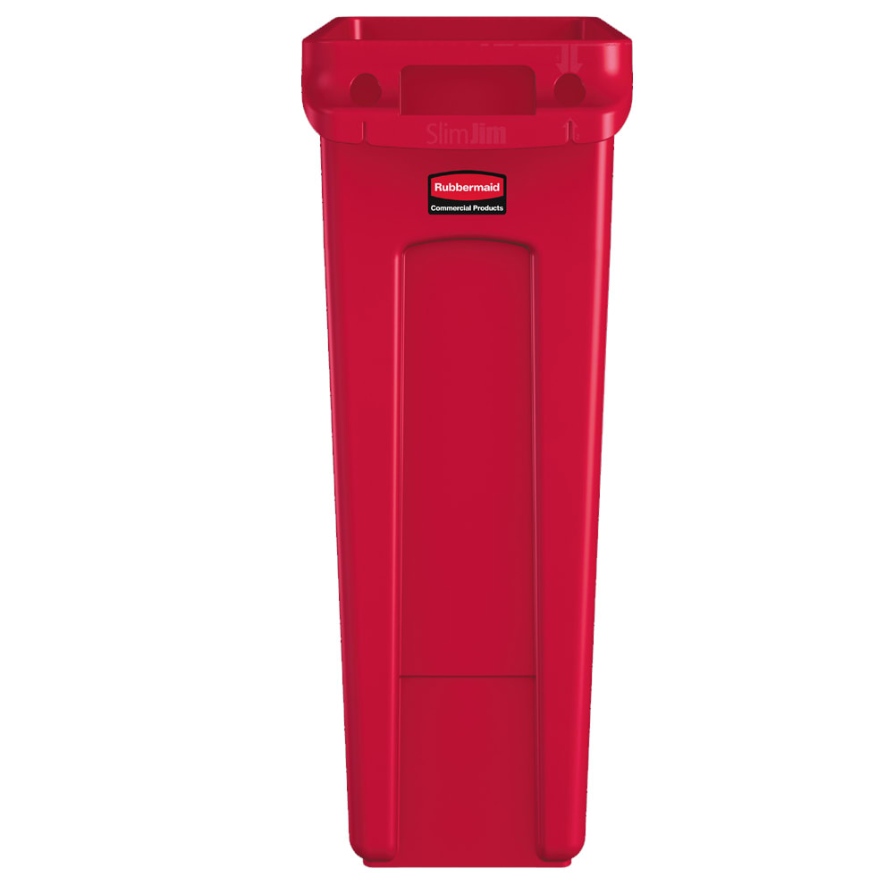 Rubbermaid 1956189 23 gal Rectangle Slim Trash Can, 22"L x 11"W x 30"H, Red