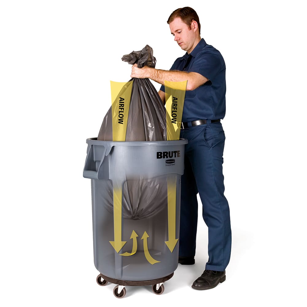 Rubbermaid FG261000GRAY 10 gallon Brute Trash Can - Plastic, Round