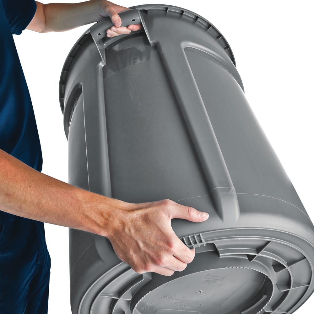 Rubbermaid FG261000GRAY 10 gallon Brute Trash Can - Plastic, Round