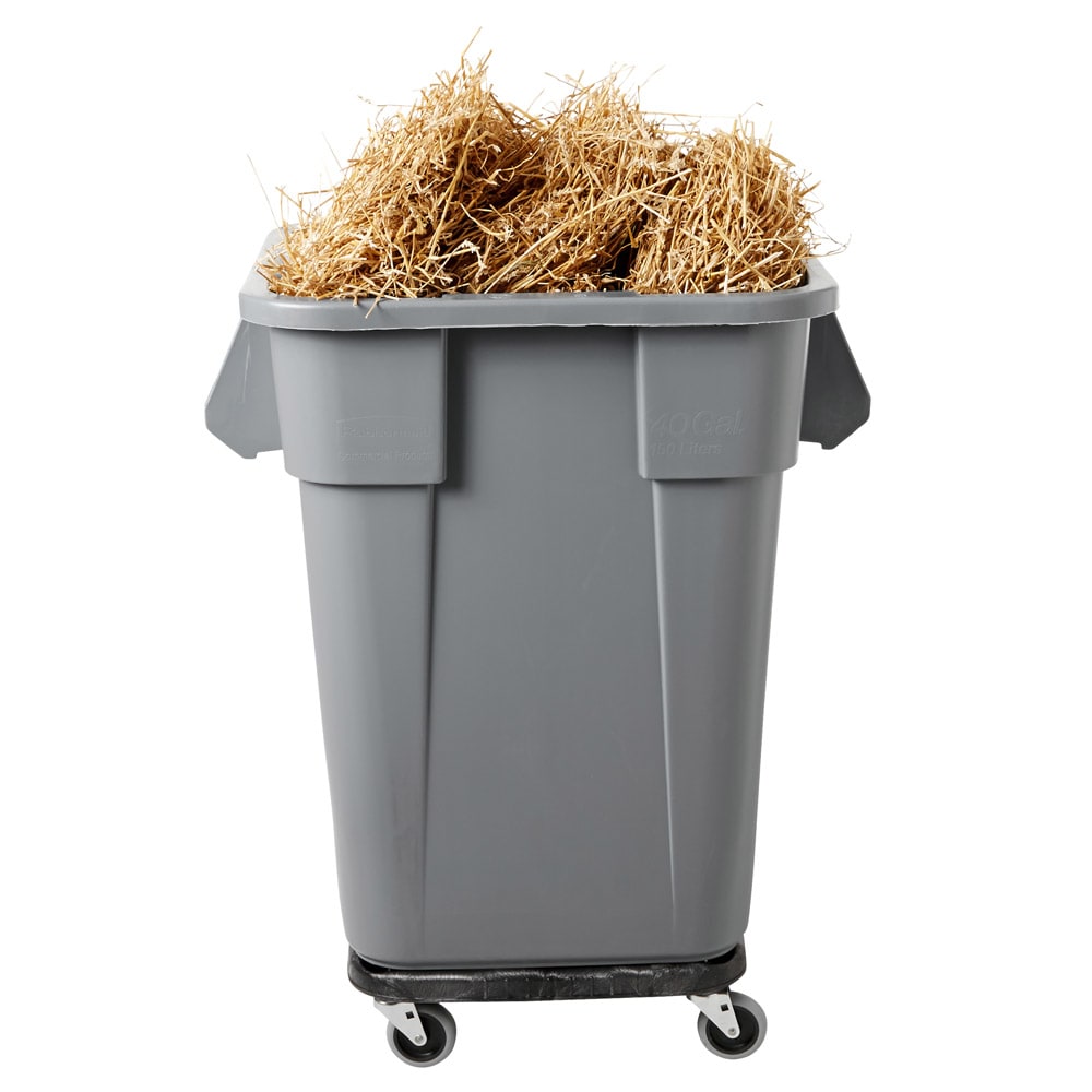 Rubbermaid FG353600GRAY 40 gallon Brute Trash Can - Plastic, Square ...