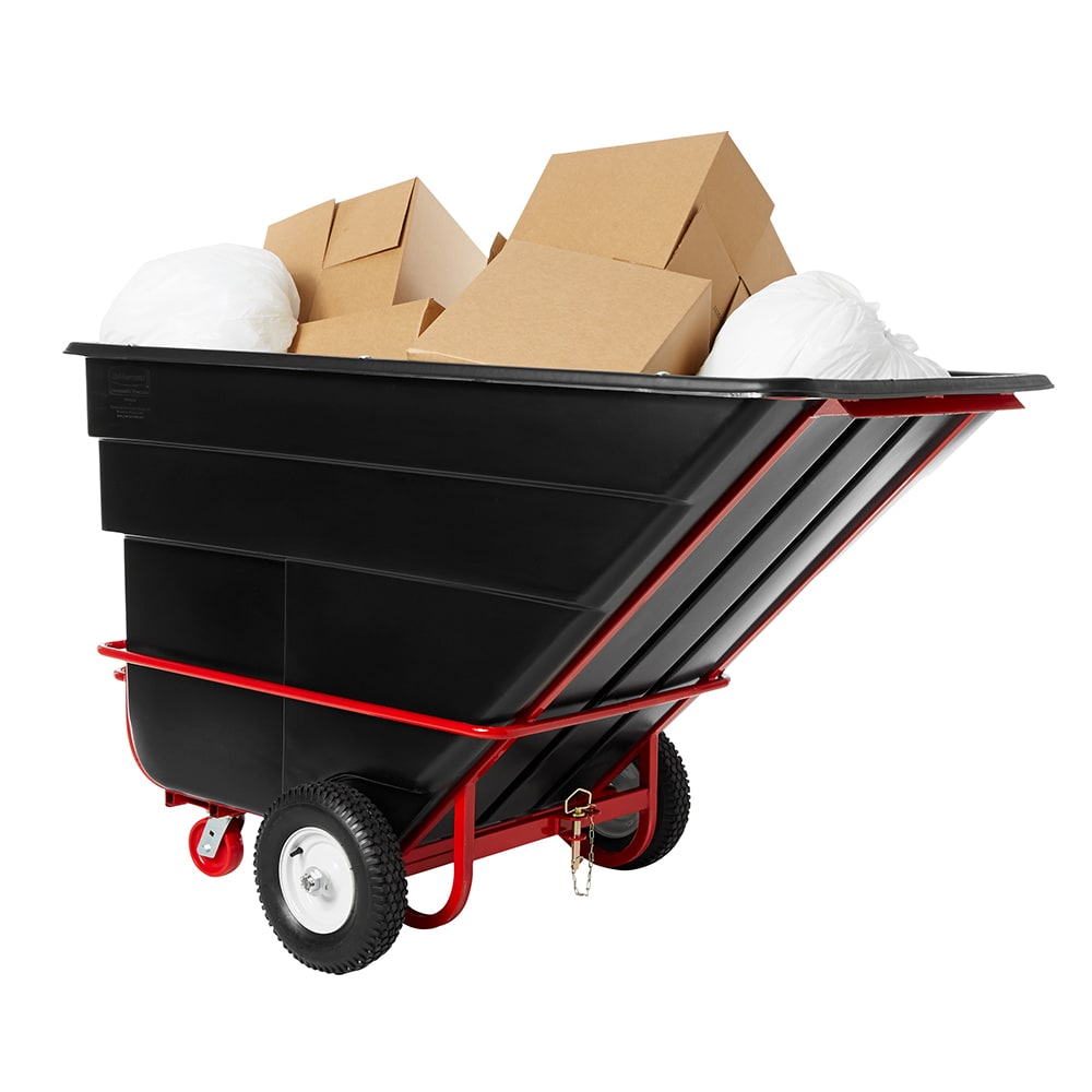 Rubbermaid FG102641 BLA 1 1/2 cu yd Trash Cart w/ 2100 lb Capacity, Black