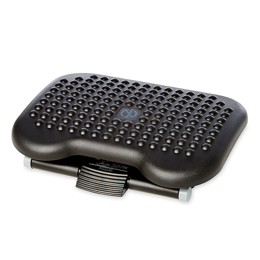 Rubbermaid FG4653 Adjustable Tilting Footrest - Plastic, Charcoal