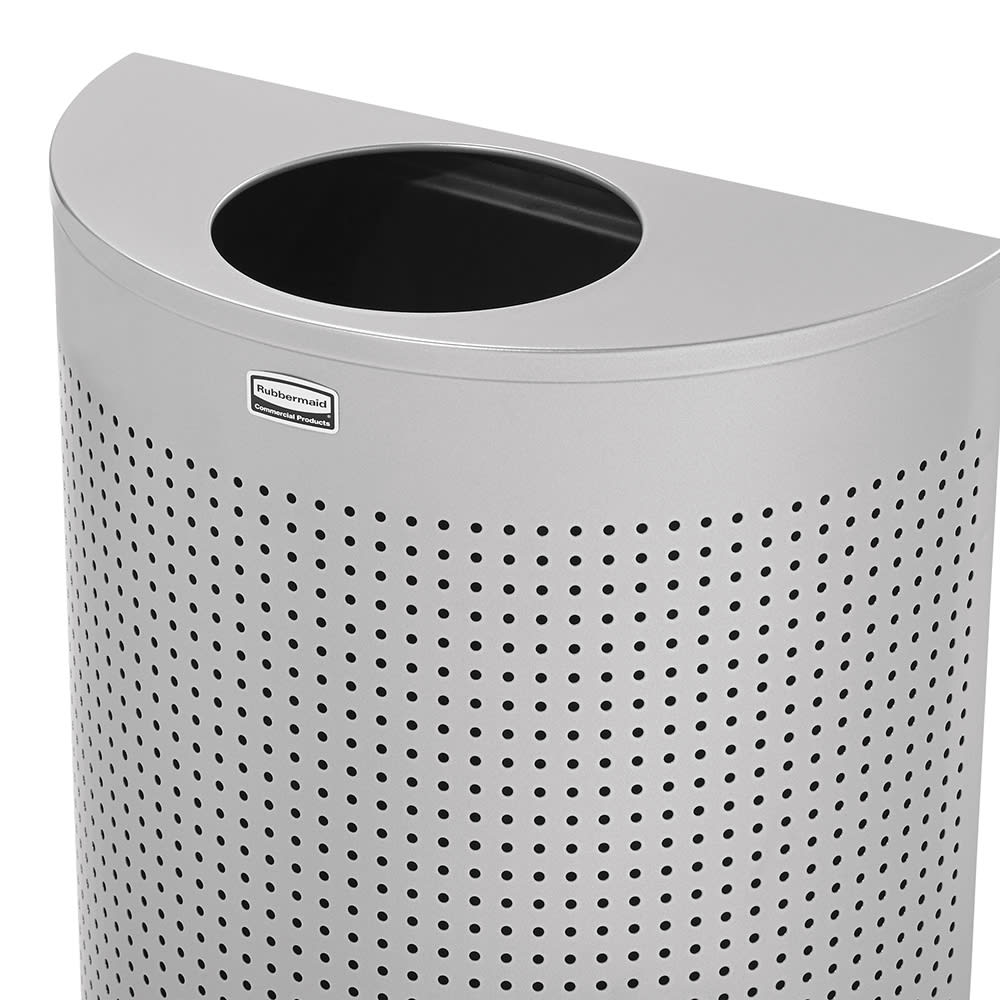 Rubbermaid FGSH12EPLSM 12 gal Indoor Decorative Trash Can - Metal, Silver