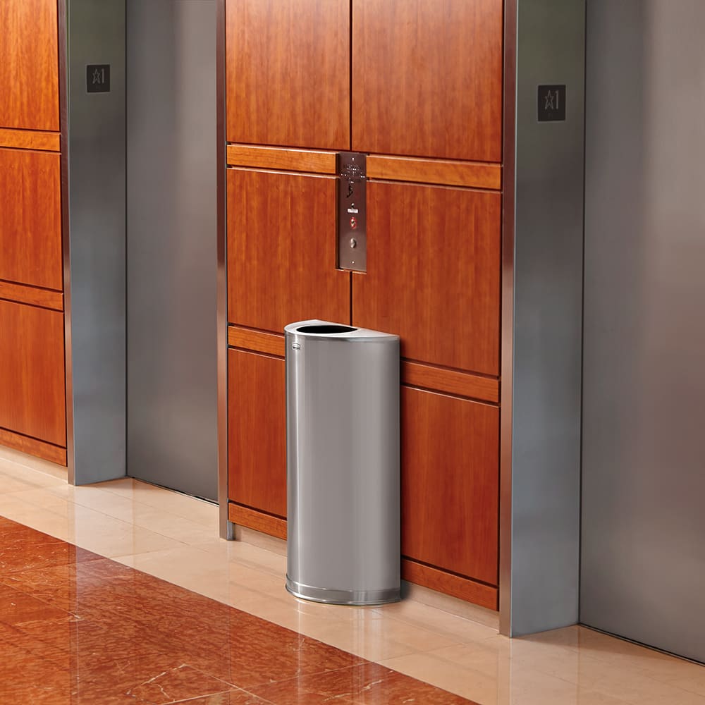 Rubbermaid FGSH12EPLSM 12 gal Indoor Decorative Trash Can - Metal, Silver