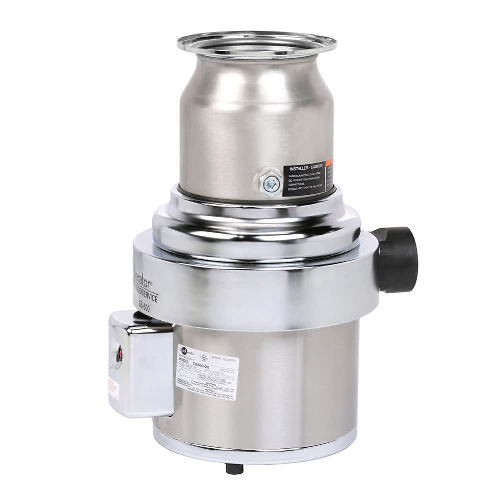 InSinkErator SS-500 Disposer, Basic Unit Only, Stainless 5 HP, 208v/3ph