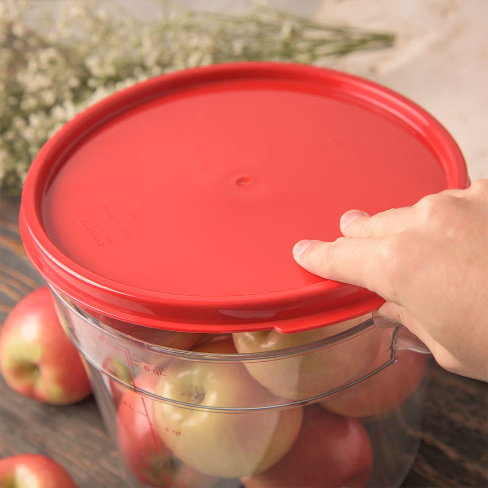 Carlisle Food Storage Lid, for 6 & 8 qt Containers, Round, Red (1077205)