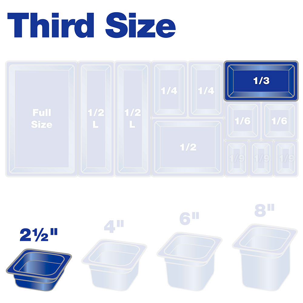 Carlisle 2 1/2"D Third Size High Temp Food Pan - Stackable (3086003)