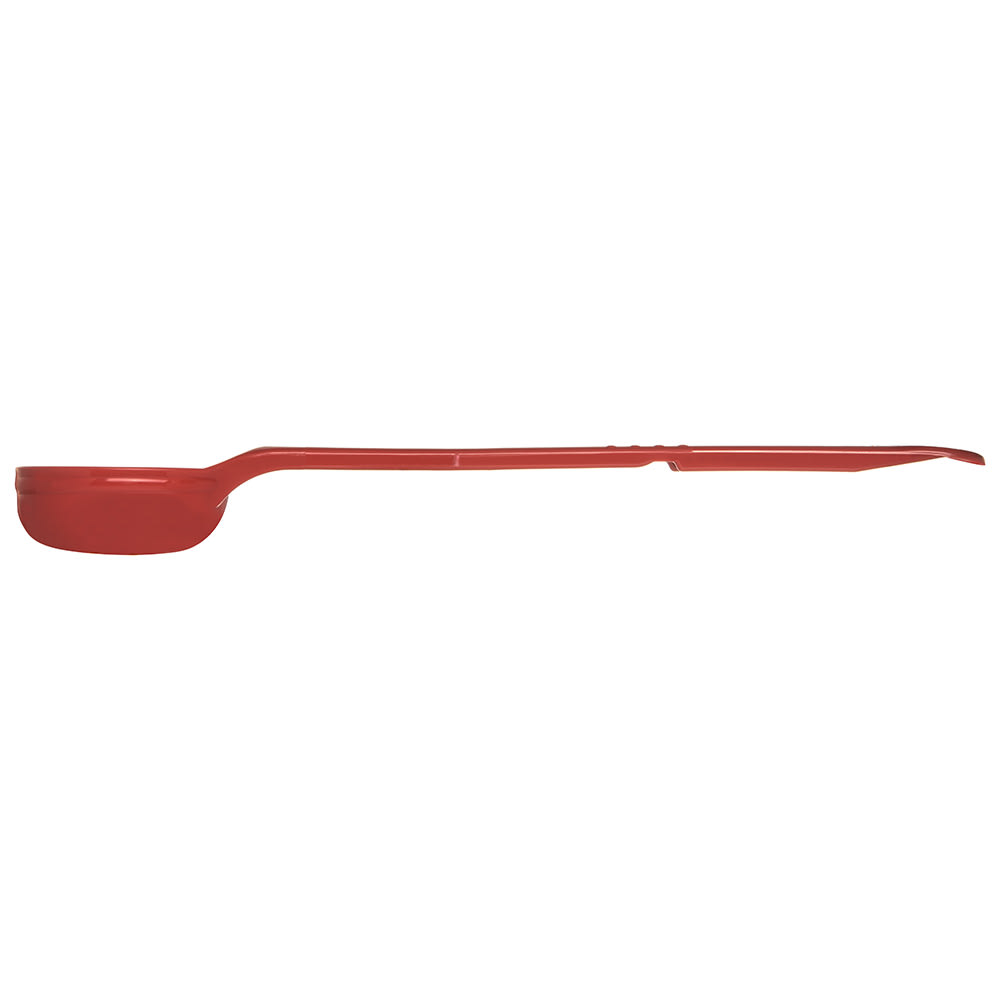 Carlisle 2 oz Perforated Portion Spoon - Long Handle, Poly, Red (396105)