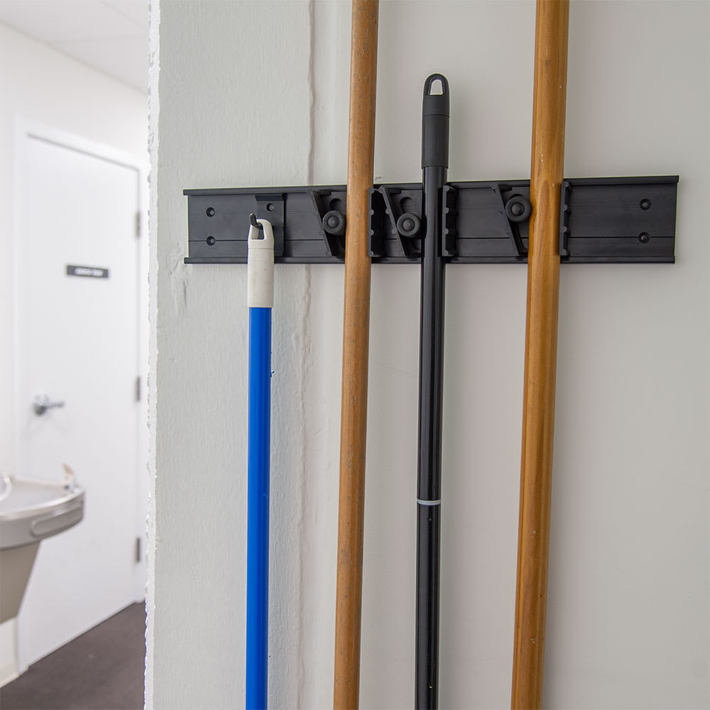 Carlisle Sparta Roll'N Grip Brush/Broom Rack, 18 in, w/ 1 Hook & 3 ...