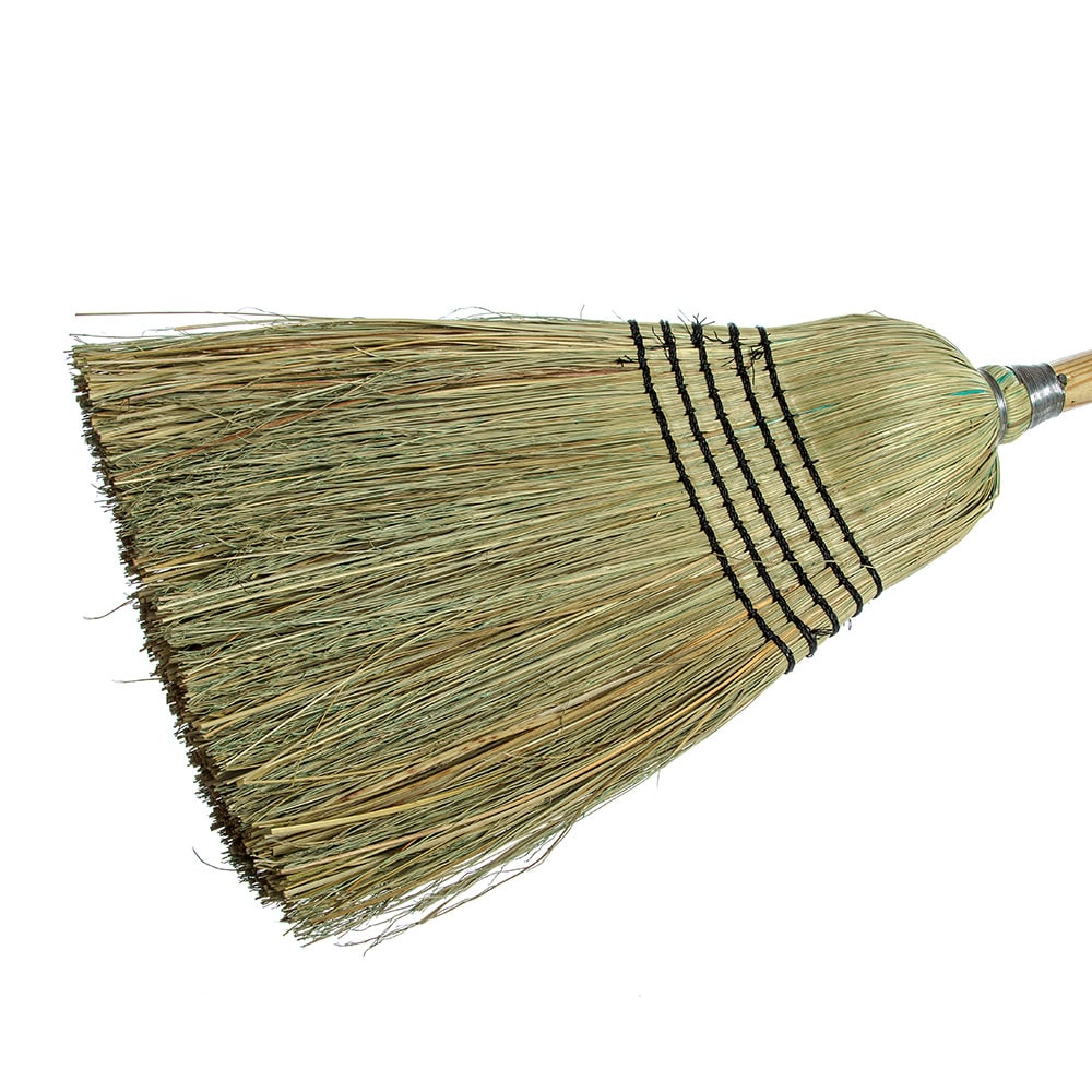 Carlisle 12" Janitor Corn Broom - 29# Fill, 56" Wood Handle (4135067)