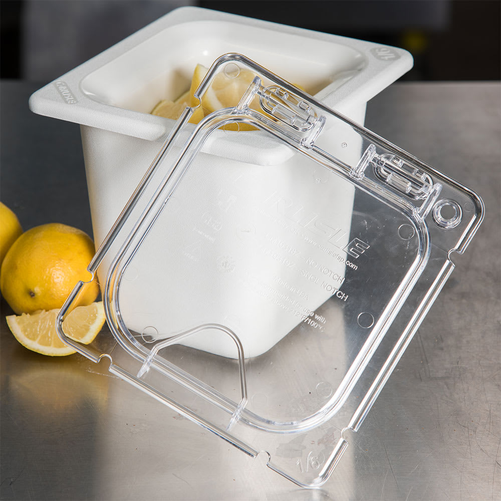 Carlisle Coldmaster® EZ Access Lid for 1/6 Size Food Pan, Clear ...