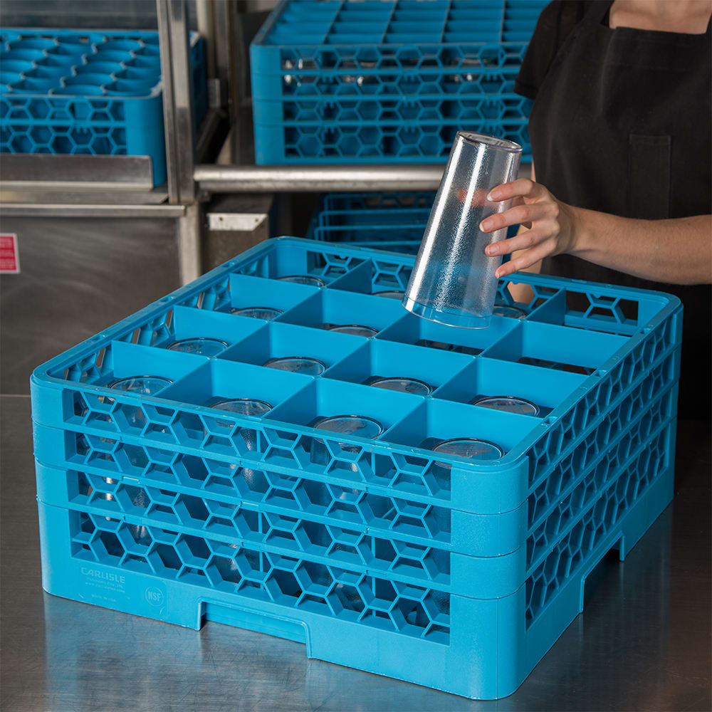 Carlisle OptiClean™ Glass Rack w/ (16) Compartments - (3) Extenders ...