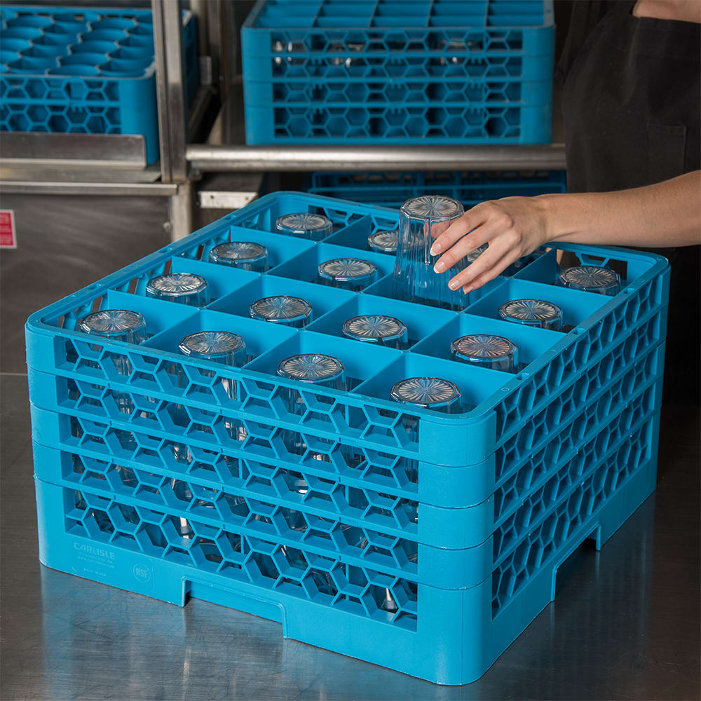 Carlisle OptiClean™ Glass Rack w/ (16) Compartments - (4) Extenders ...