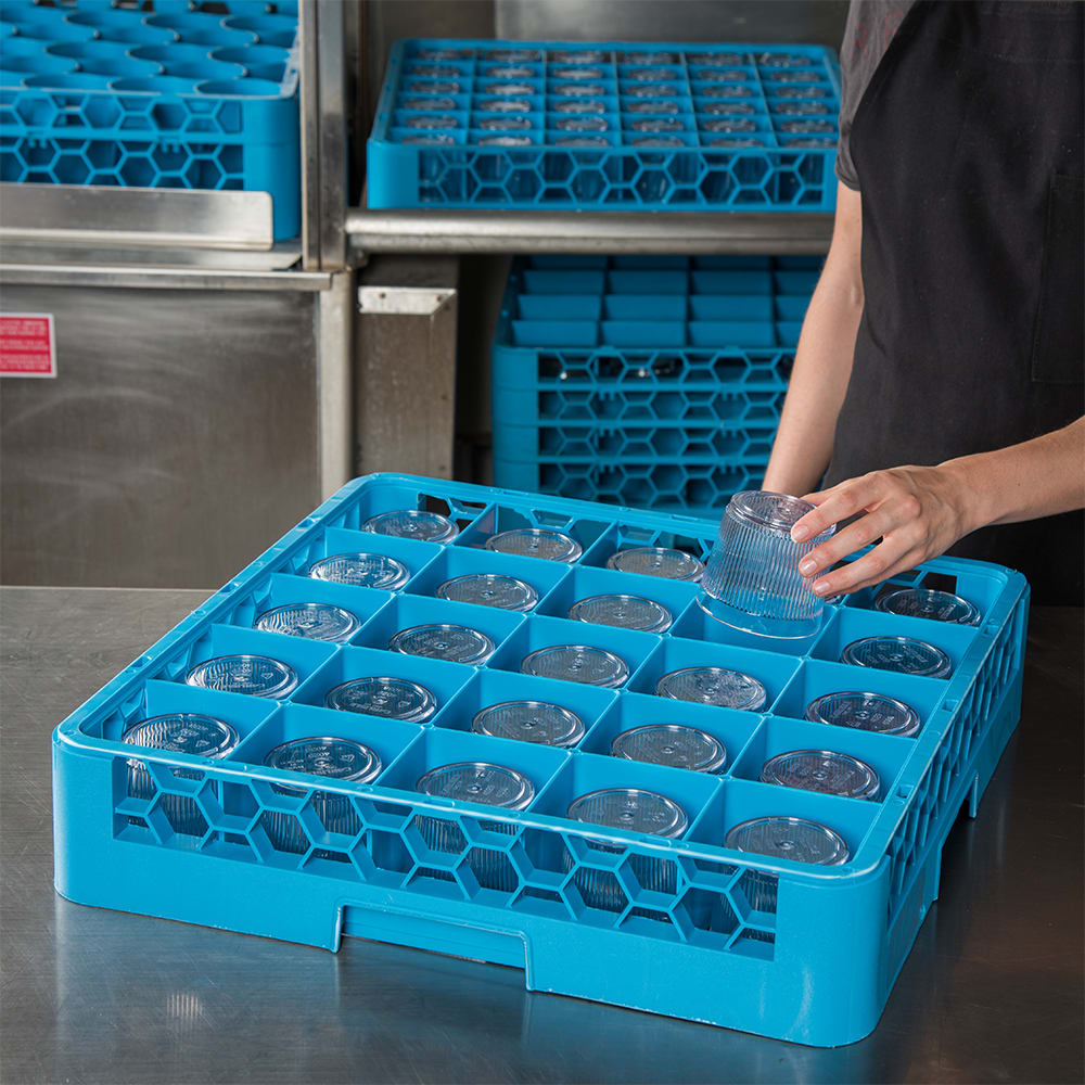 Carlisle OptiClean™ Glass Rack w/ (25) Compartments - Blue (RG2514)