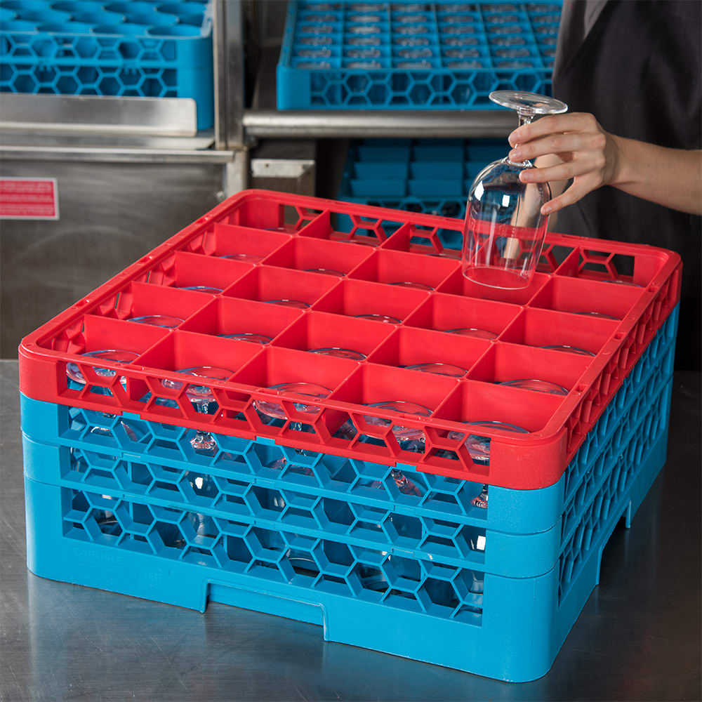 Carlisle OptiClean™ Glass Rack w/ (25) Compartments - (3) Extenders ...