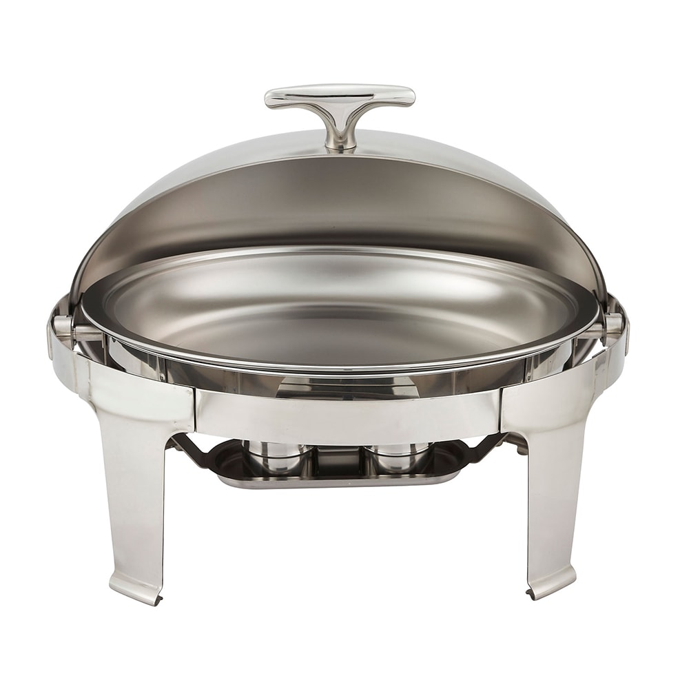 Winco 603 8 qt Oval Chafer w/ Roll Top Lid, Stainless Steel
