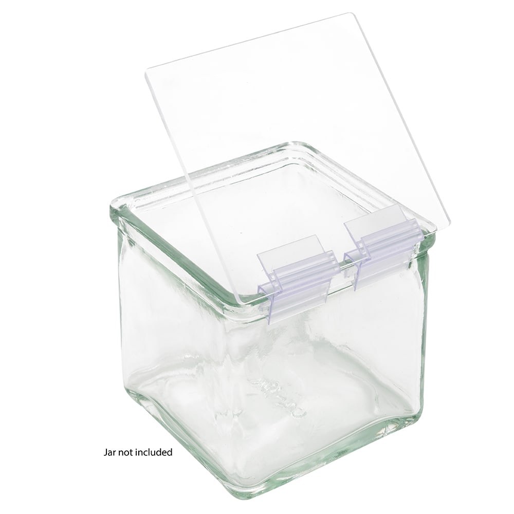 Cal-Mil 1811 Solid Lids w/ Plastic Hinge for 4 x 4" Glass Jars