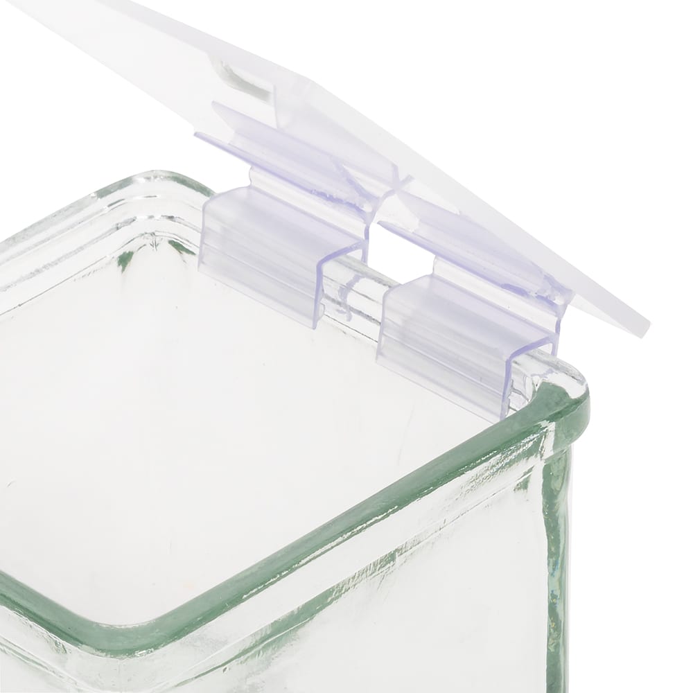 Cal-Mil 1811 Solid Lids w/ Plastic Hinge for 4 x 4" Glass Jars