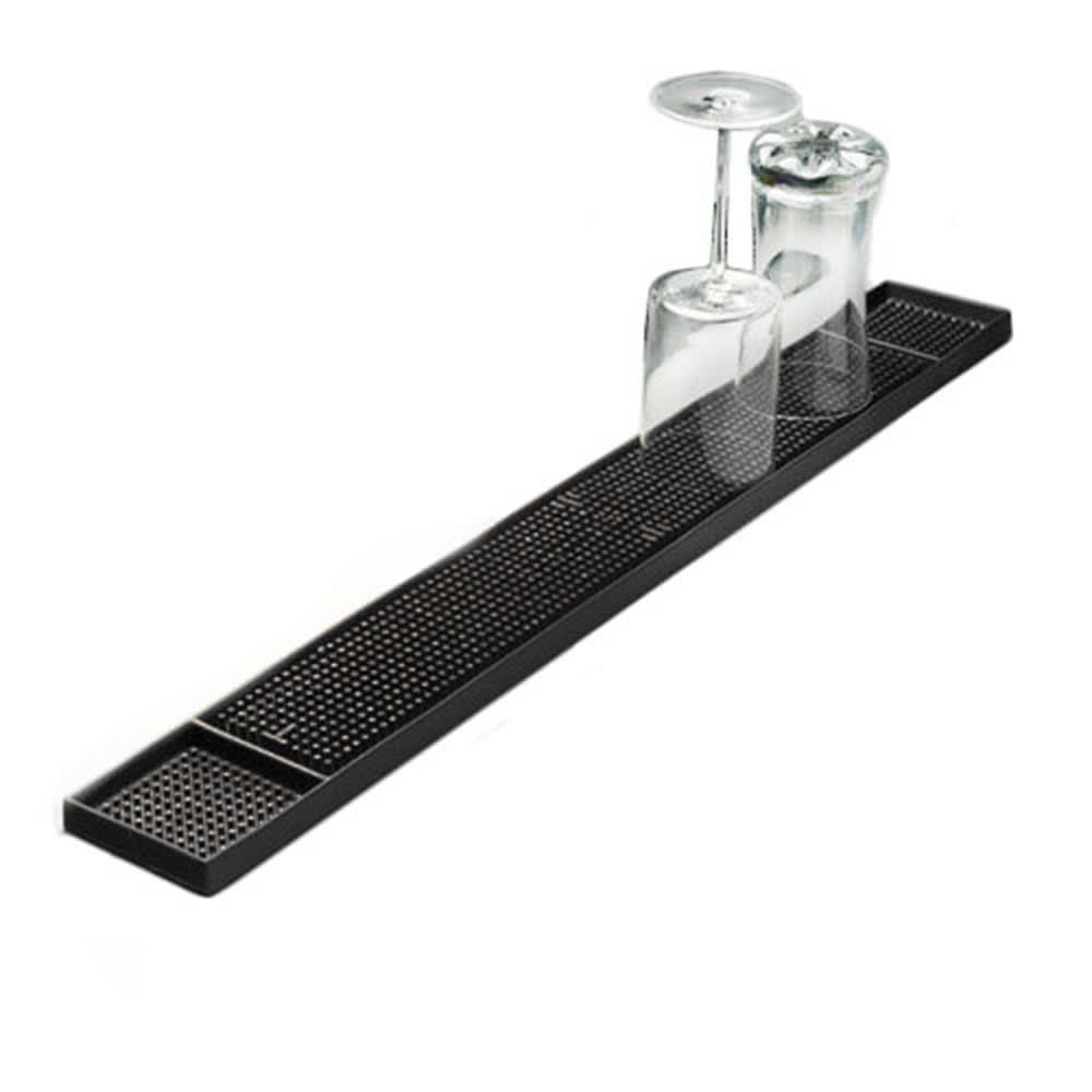 American Metalcraft BLM24 Rectangular Bar Mat - 27" x 3 1/4", Rubber, Black