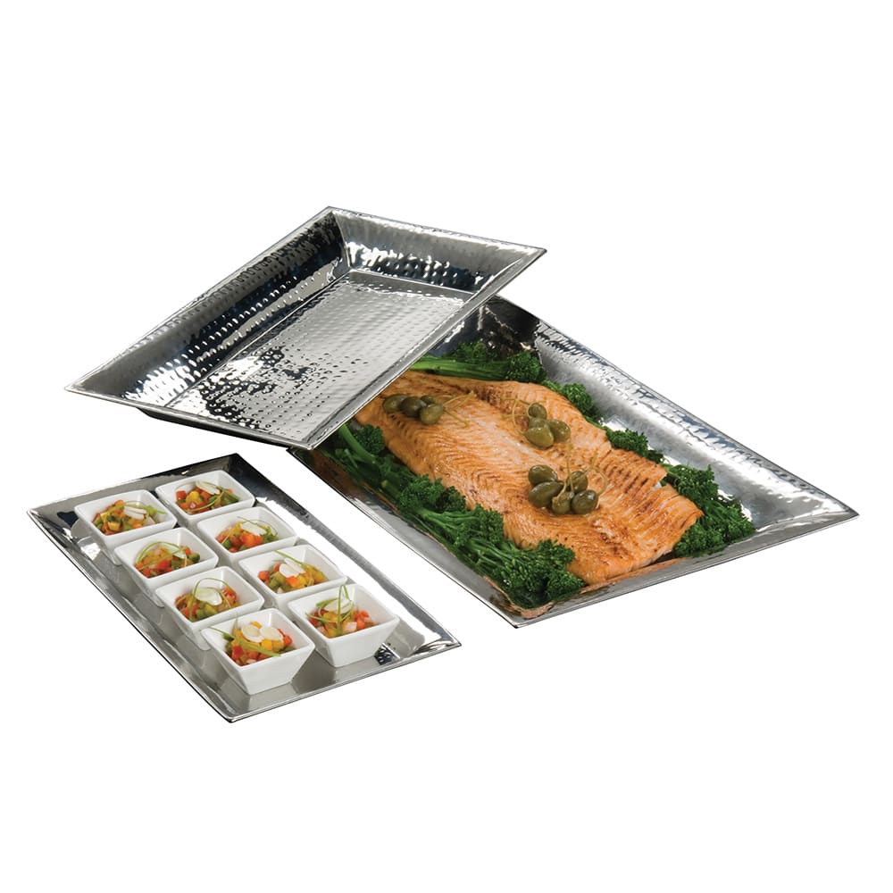 American Metalcraft HMRT1322 Rectangular Tray, 22x13", Hammered, Stainless