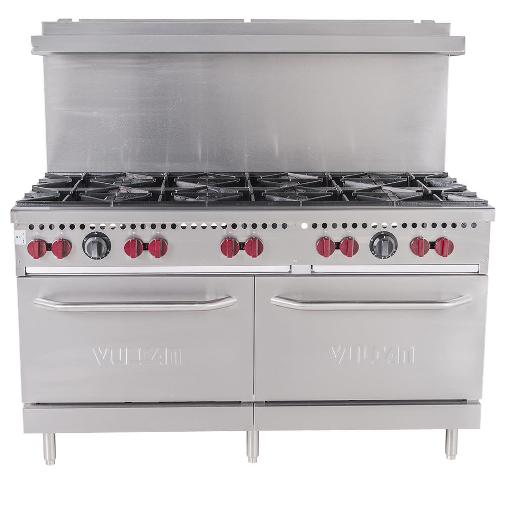 Vulcan SX60-10BN 60" 10 Burner Gas Range w/ (2) Standard Ovens, Natural Gas
