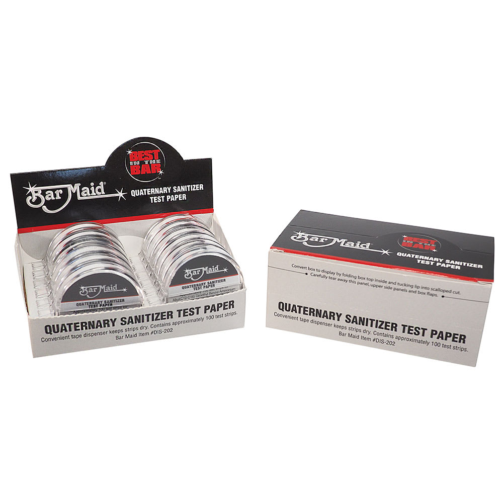 Bar Maid DIS-202 Sanitizer Test Strips Dispenser, Quaternary Strips ...