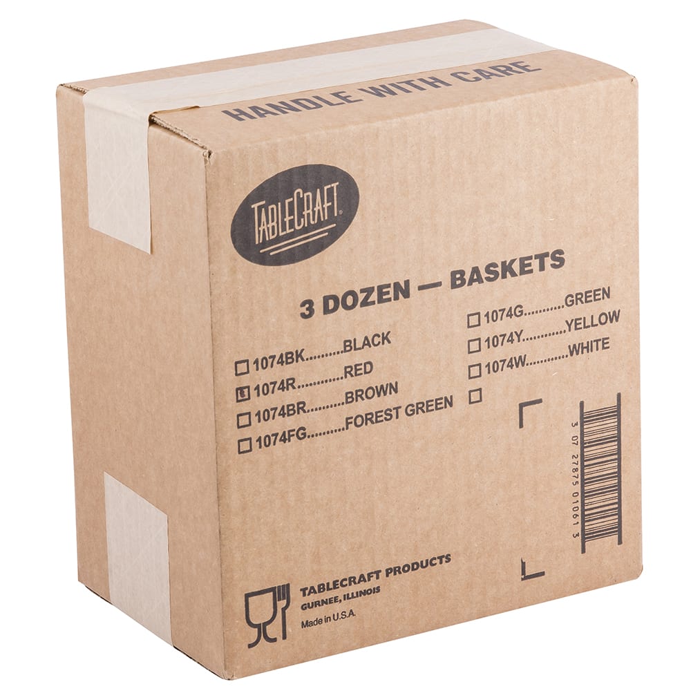 Tablecraft 1074R Classic Basket, 9 3/8" X 6" X 1 7/8 in, Oval, Poly, Red