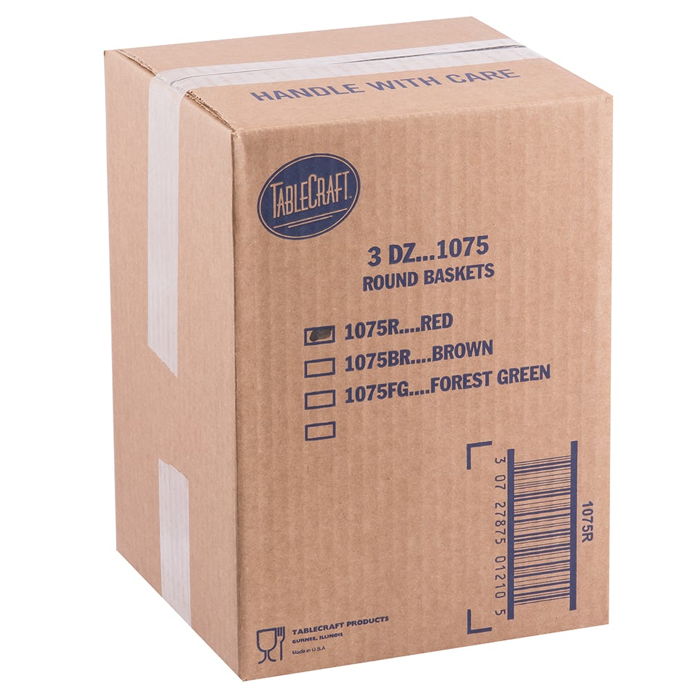 Tablecraft 1075R Round Serving Basket, 8 x 2 3/8", Poly, Red