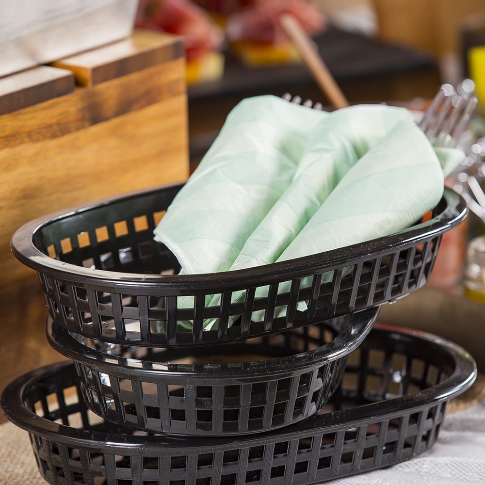 Tablecraft 1076BK Chicago Platter Basket - 10 1/2 x 7 x 1 1/2 ...