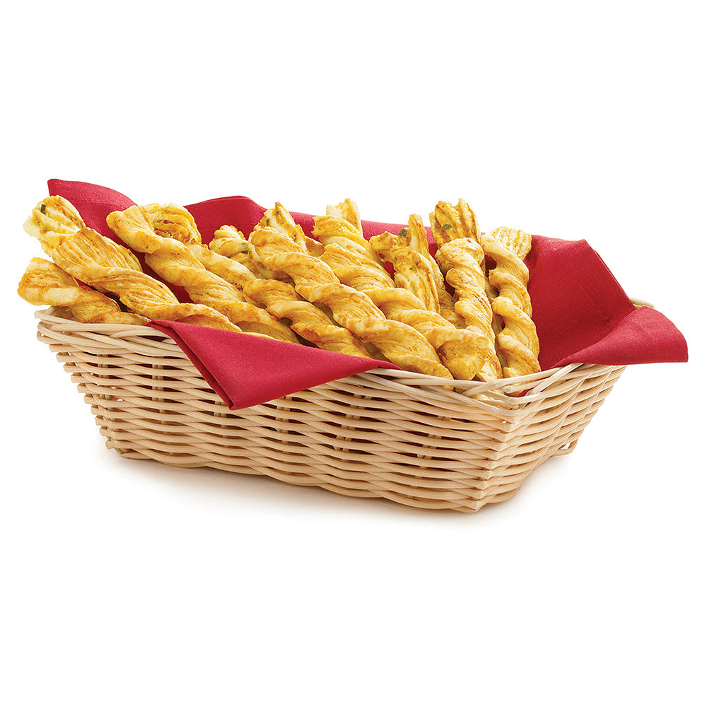 Tablecraft 1172W Handwoven Basket, 9" x 6" x 2 1/2", Rectangular, Natural