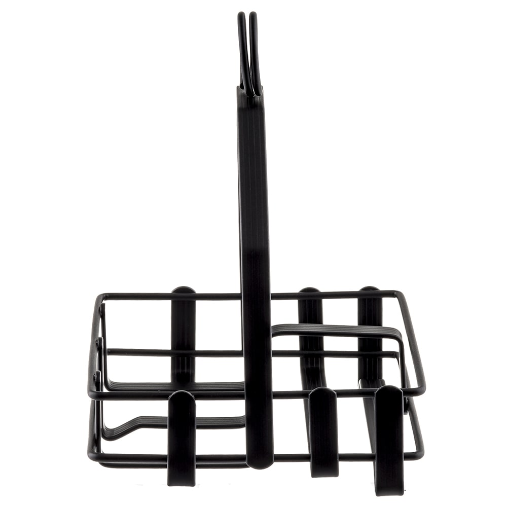 Tablecraft 609RBK 2 Compartment Rectangular Condiment Caddy - Metal ,Black