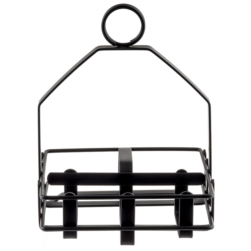 Tablecraft 609RBK 2 Compartment Rectangular Condiment Caddy - Metal ,Black