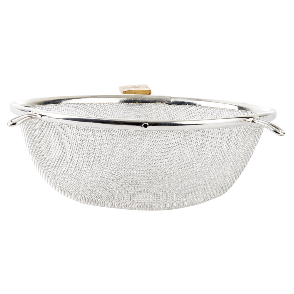 Tablecraft 88 8" Tinned Medium Mesh Strainer w/ Wooden Handle, Single
