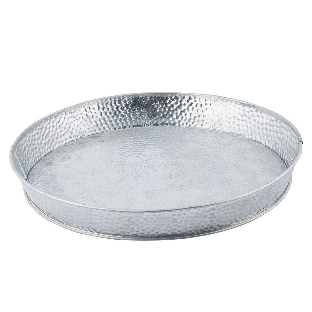 Tablecraft GP10 10 1/2 Round Dinner Platter, Galvanized Steel