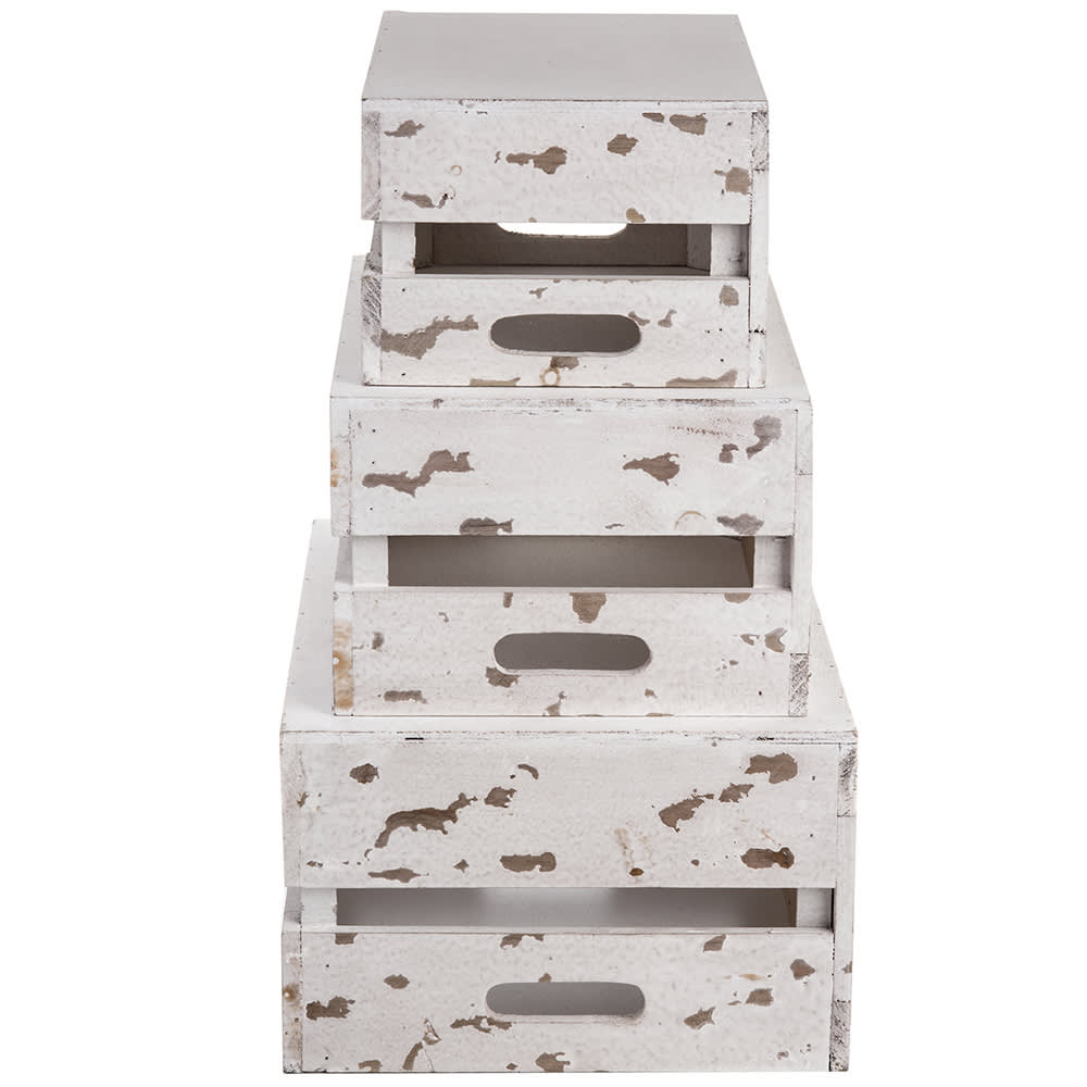 Tablecraft RCBCRATE2 Crate Riser Set w/ Chalkboard - Distressed Wood