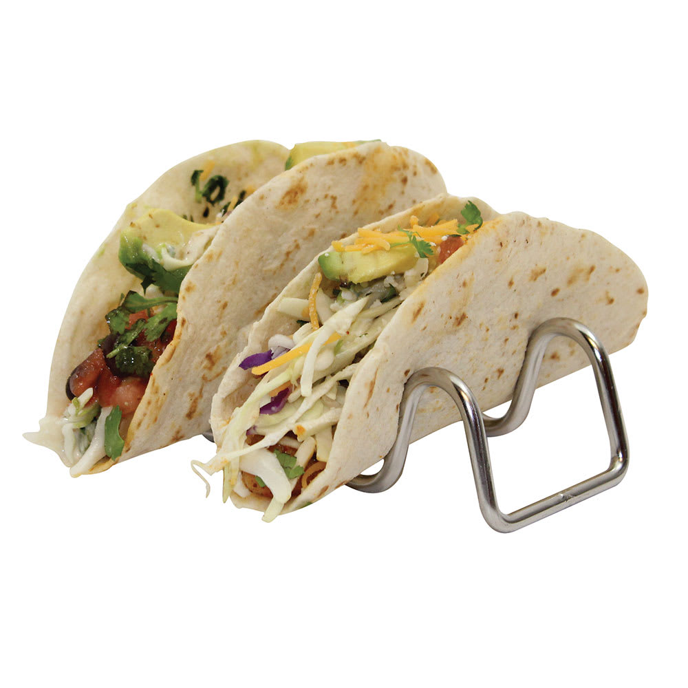 Tablecraft TRW23 Taco Holder - Holds 2 to 3 Tacos, Wire, Stainless