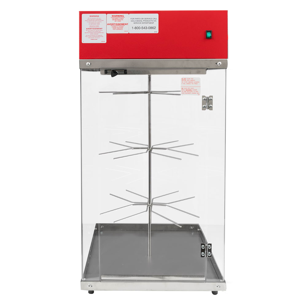 Gold Medal 2050 16" Countertop Pretzel Display Case w/ Motorized Rack, 120v