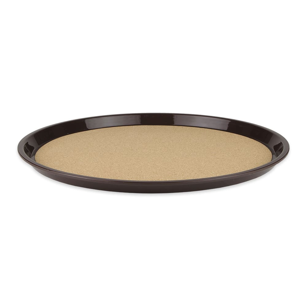 GET 16" Round Serving Tray, Plastic, Brown (RCT-16-BR)