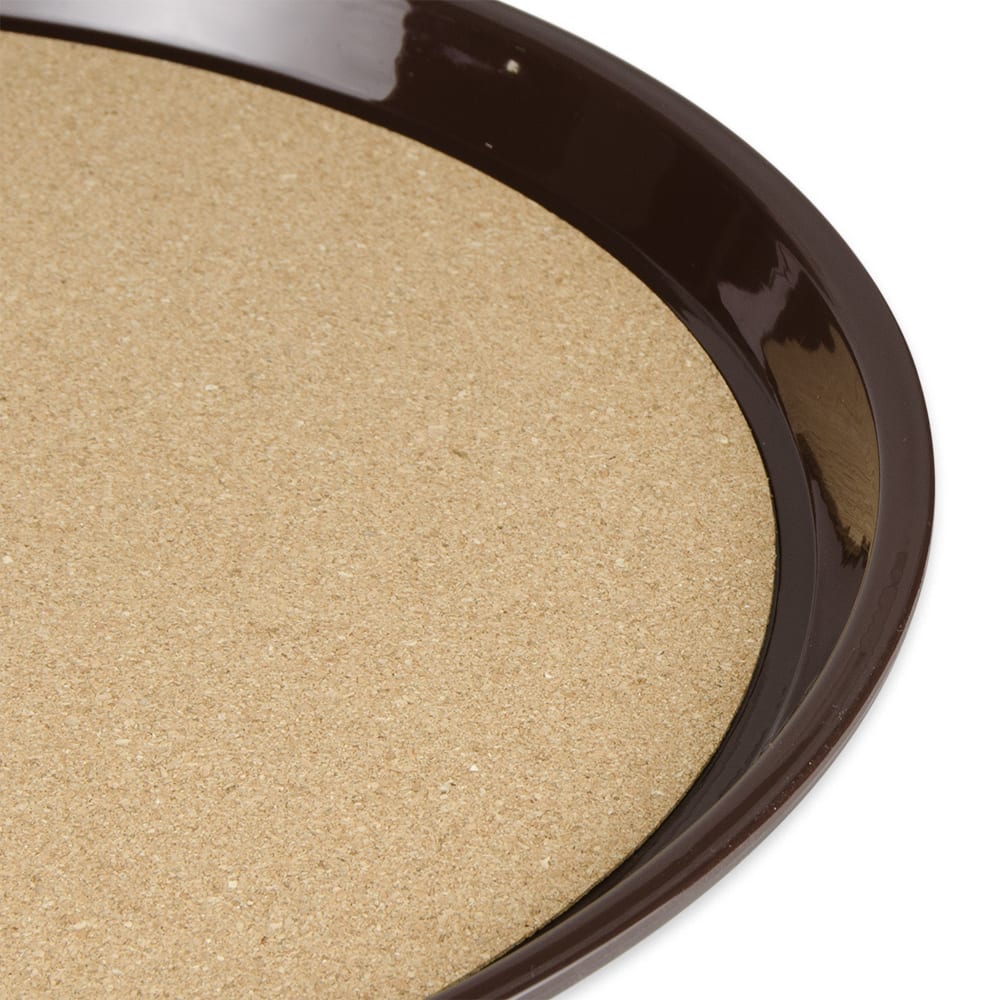 GET 16" Round Serving Tray, Plastic, Brown (RCT-16-BR)